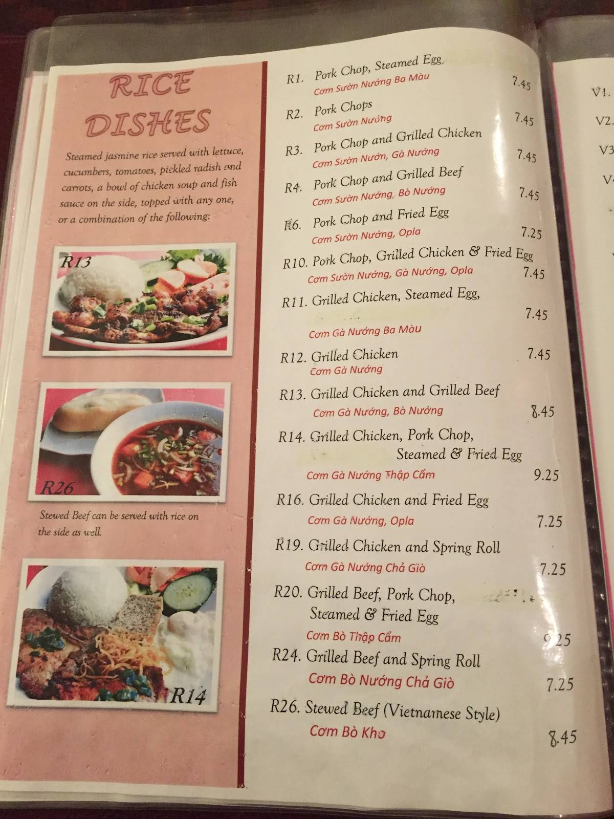 Menu at Pho Kinh Do Vietnamese Thai restaurant, Guelph, 650 Woodlawn Rd W