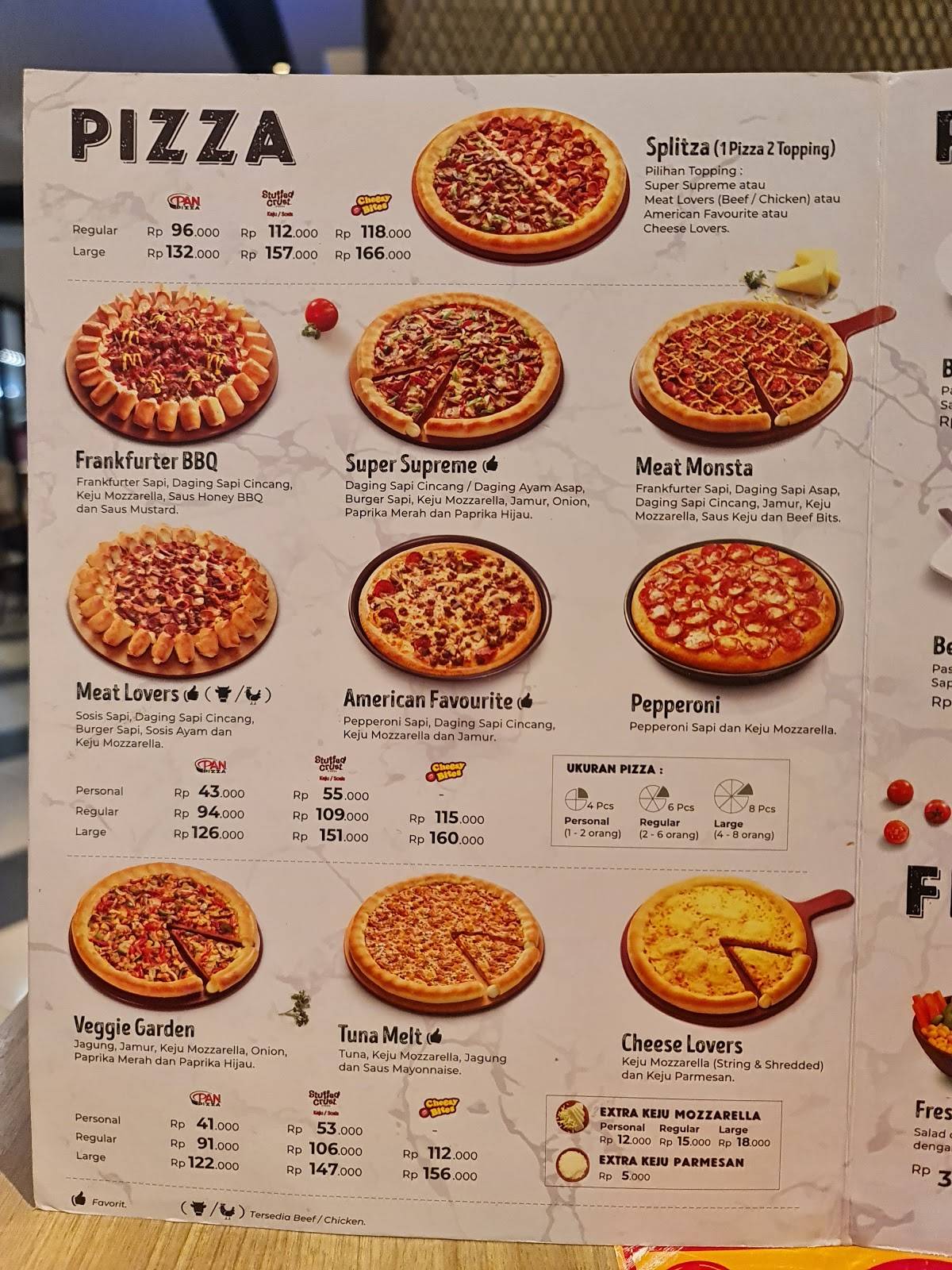 Menu at Pizza Hut Restoran - Delta Plaza Surabaya restaurant, Surabaya