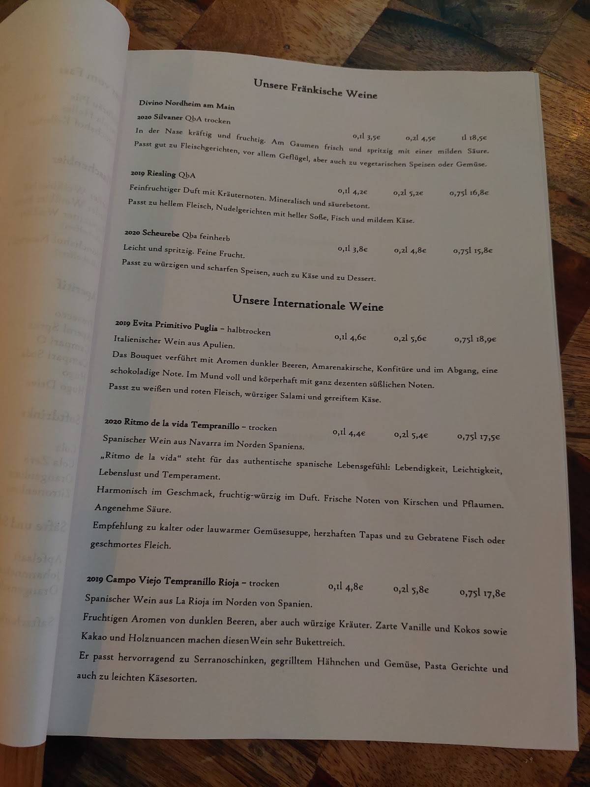 Menu at Capri Blue Grotto pizzeria, Würzburg
