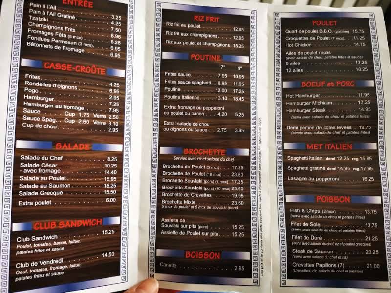 Menu au Pizzeria Le Grand Constant, Trois-Rivières, Rang Saint-Charles