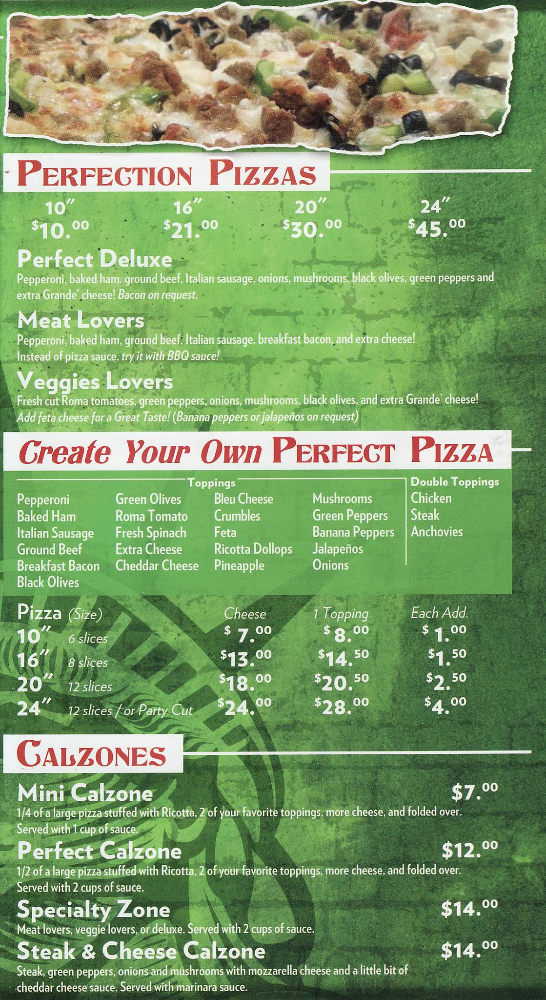 Menu at Pizza Perfect Pizza pizzeria, Boiling Springs, SC-9