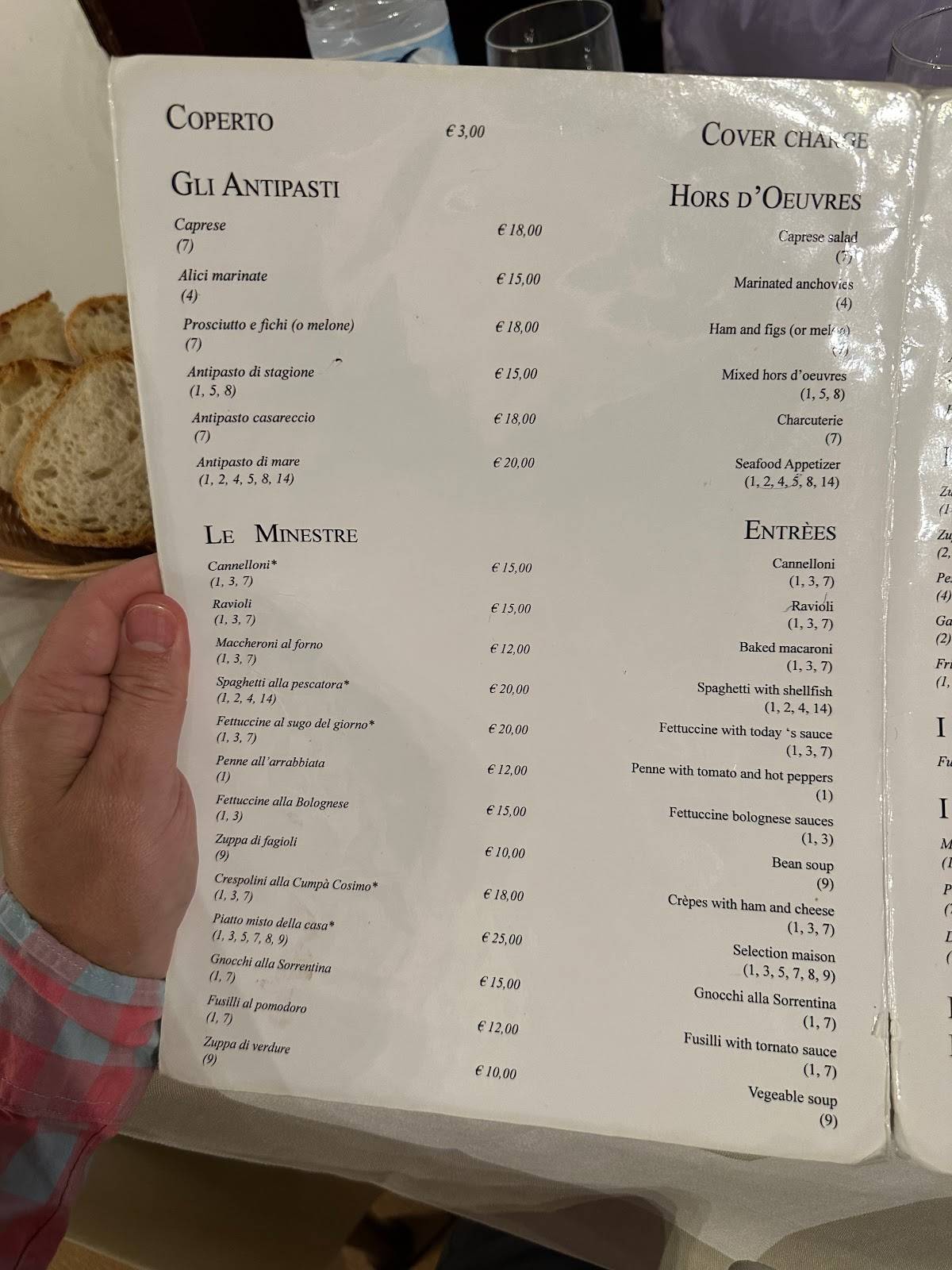 Menu at Trattoria Pizzeria Cumpa' Cosimo, Ravello