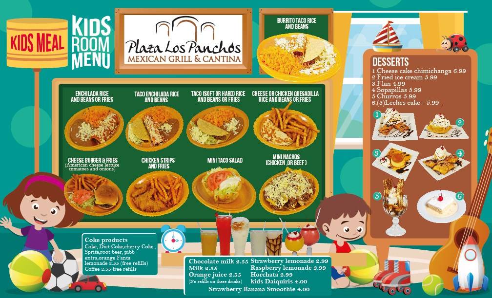 Menu at Plaza Los Panchos restaurant, Machesney Park