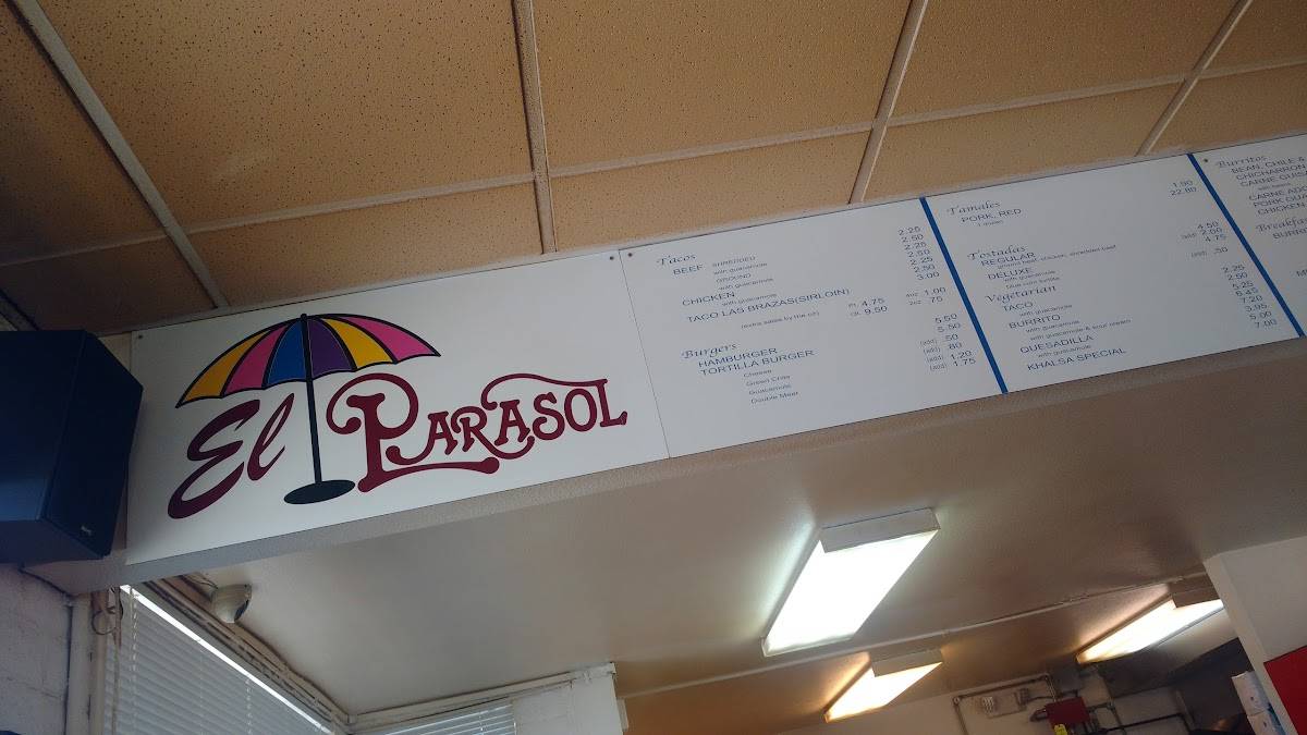 Menu at El Parasol restaurant, Pojoaque