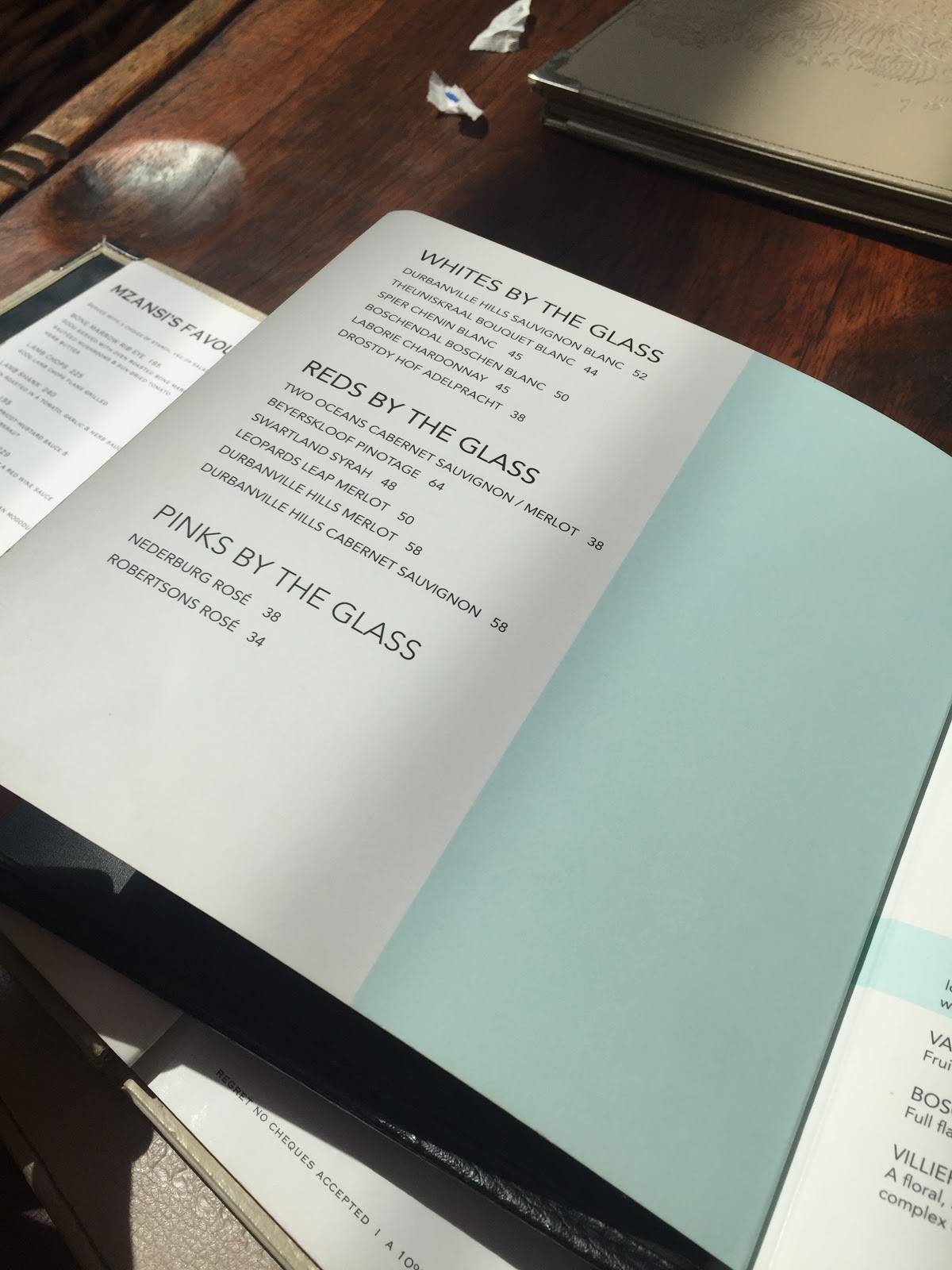 Menu at Baobab Cafe & Grill, Pretoria, Menlyn Shopping Centre