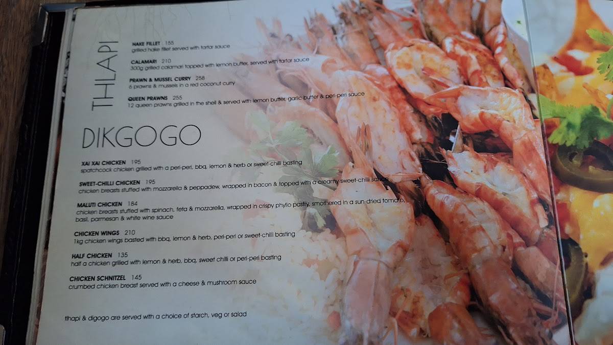 Menu at Baobab Cafe & Grill, Pretoria, Menlyn Shopping Centre