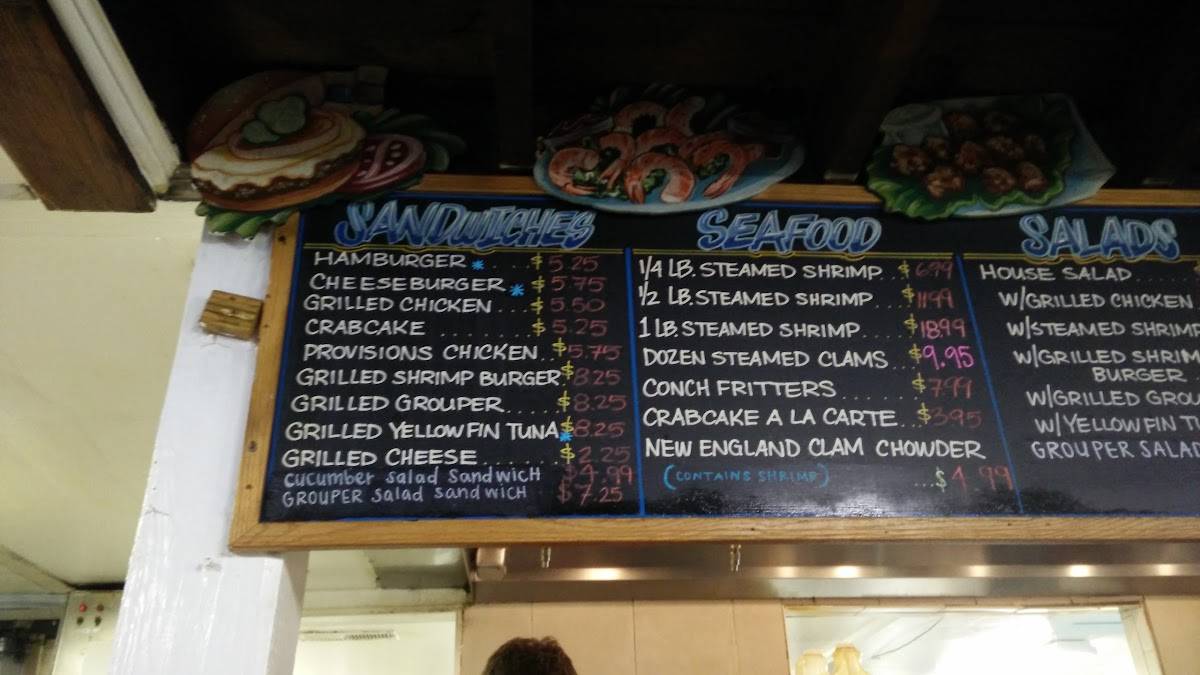 Menu at Provision Co restaurant, Holden Beach