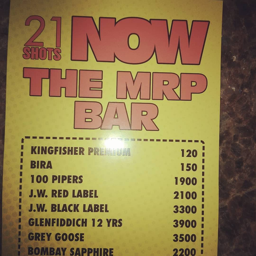 Menu at 21 Shots- Bar Terrace Disco, Gurugram