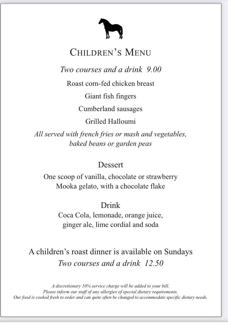 Menu at Amberley Black Horse restaurant, Amberley, High St
