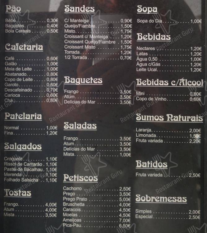 Menu em Casa Nossa café, Lisboa