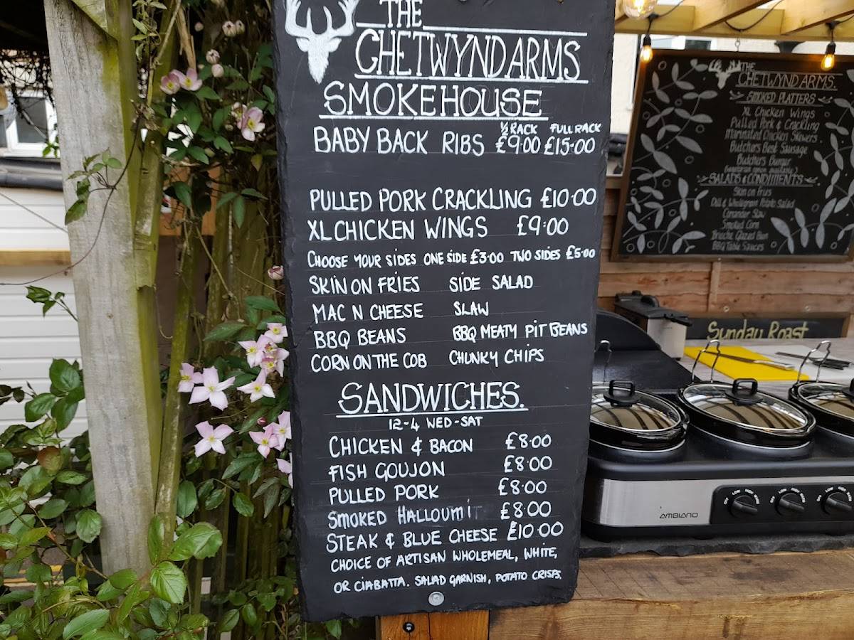 Menu at Chetwynd Arms, Upper Longdon pub & bar, Rugeley
