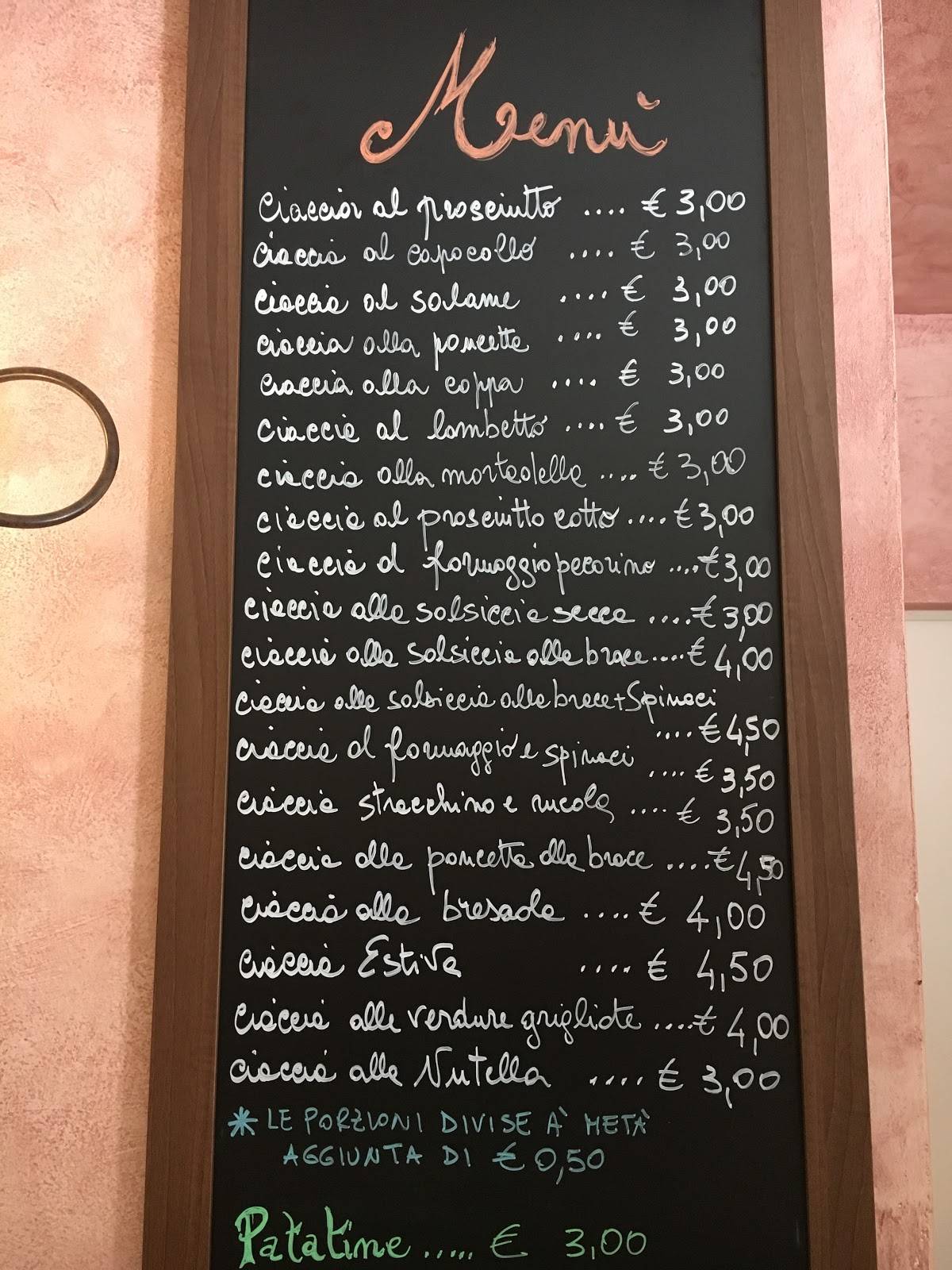 Menu da Il Sasso pub & bar, Città di Castello, Citta'