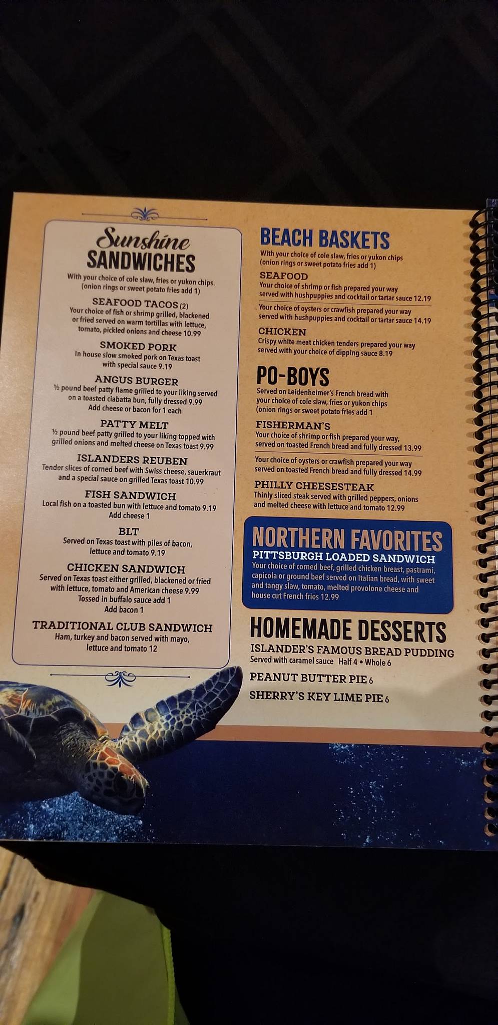 Menu at Islanders Restaurant & Bar, Dauphin Island