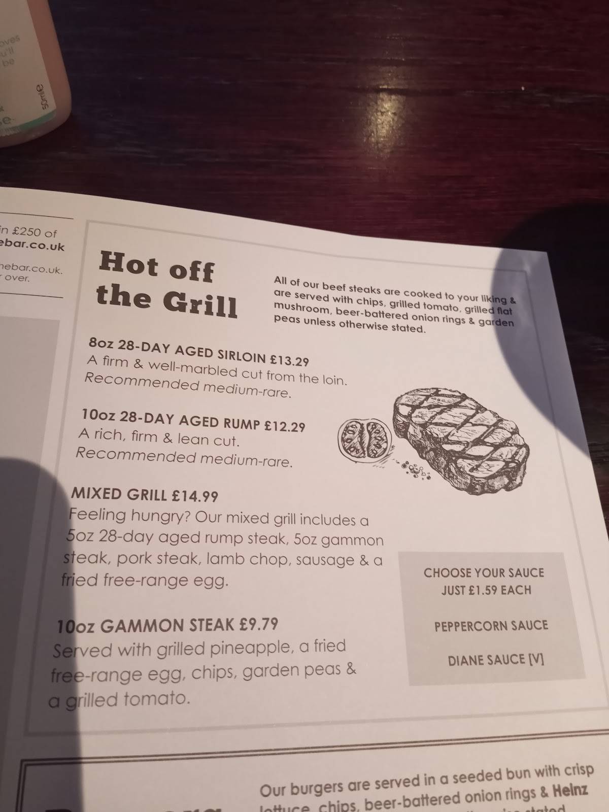Menu at Margam Deer pub & bar, Port Talbot