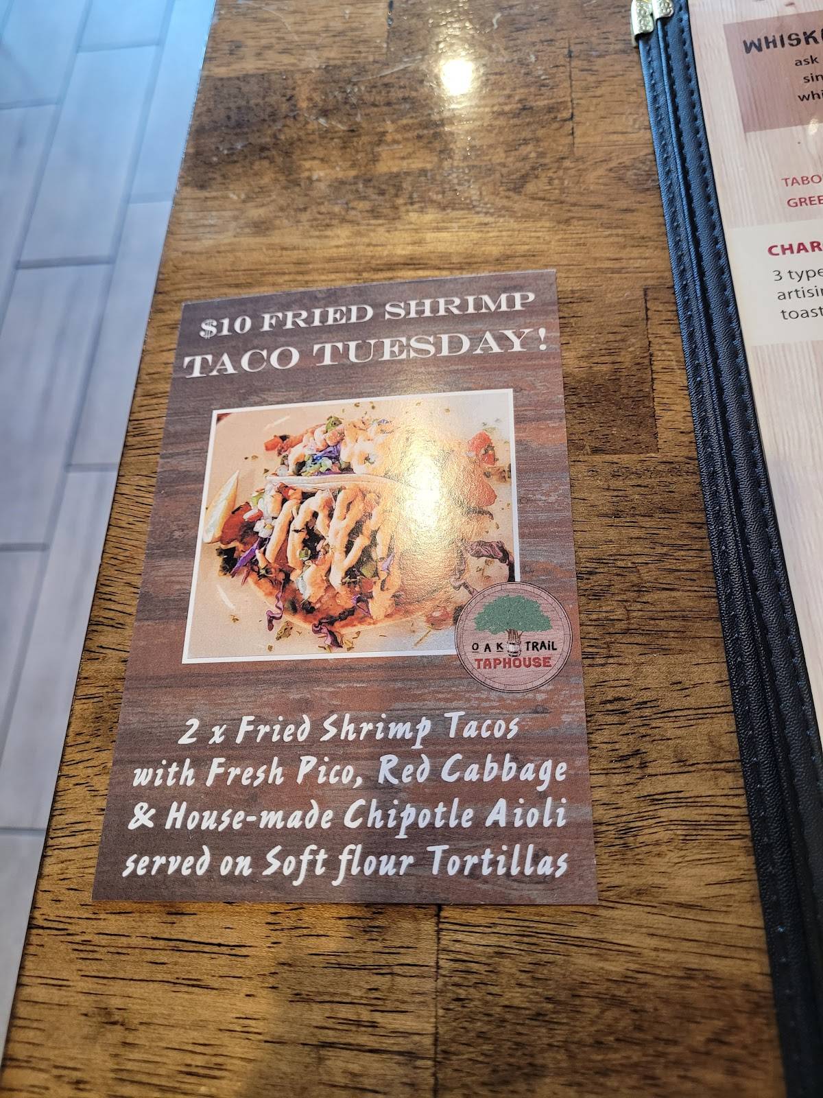 Menu at Oak Trail Taphouse pub & bar, Mundelein