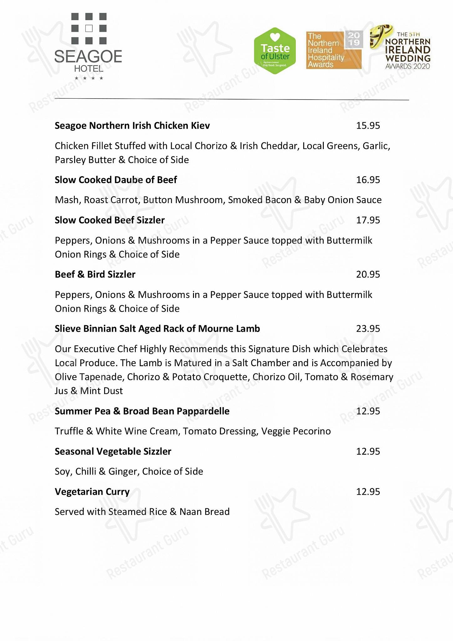 Menu at The Courtyard Bar and Restaurant, Portadown