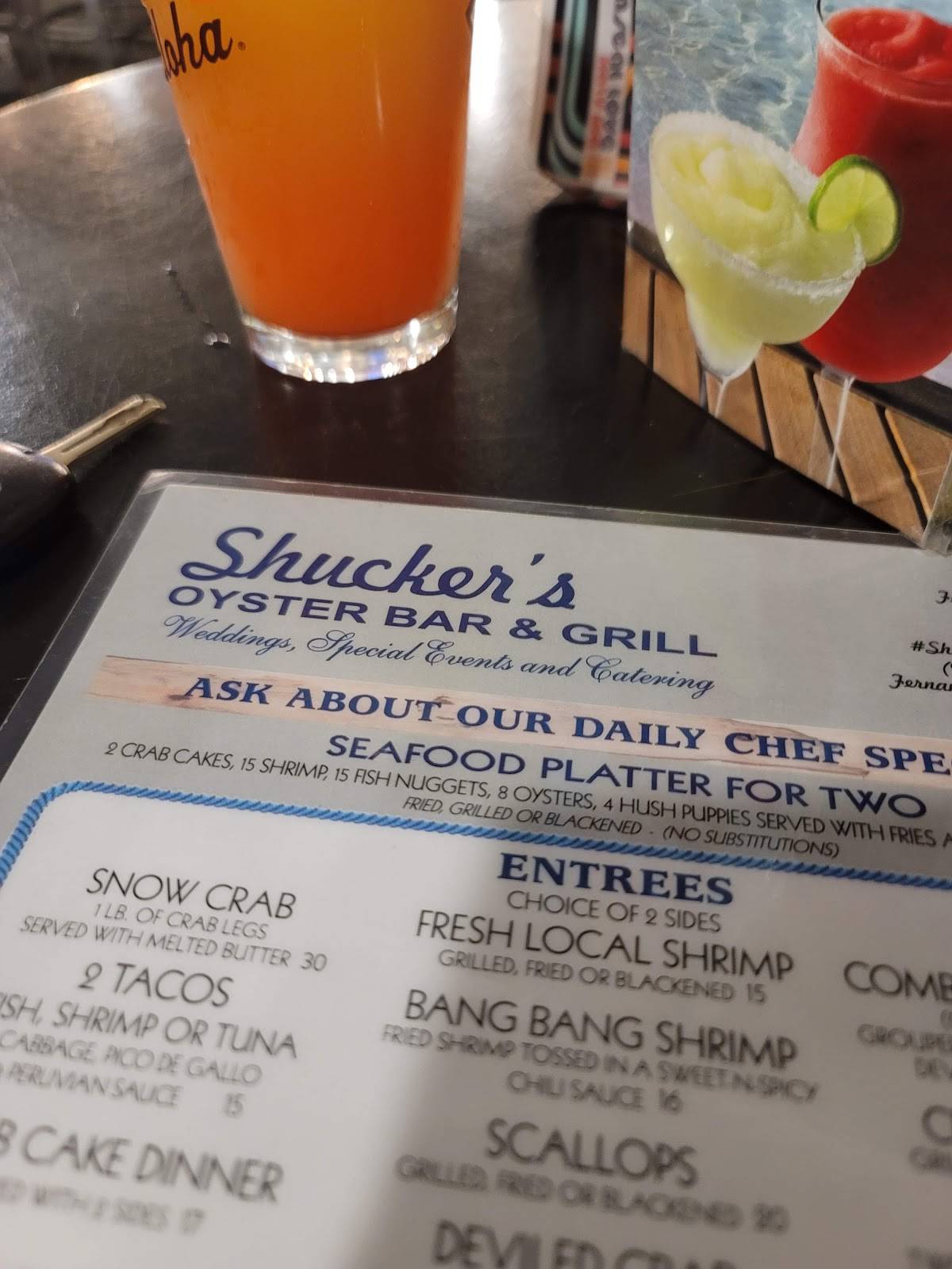 Menu at Shucker's Oyster Bar & Grill, Jacksonville, Wade's Pl