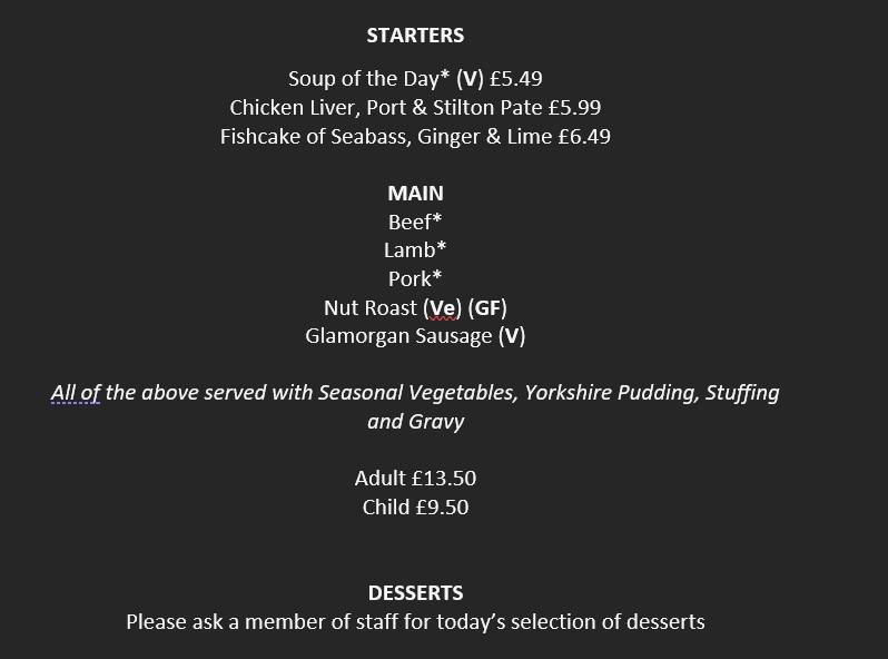 Menu at The Angel Inn pub & bar, Glynneath