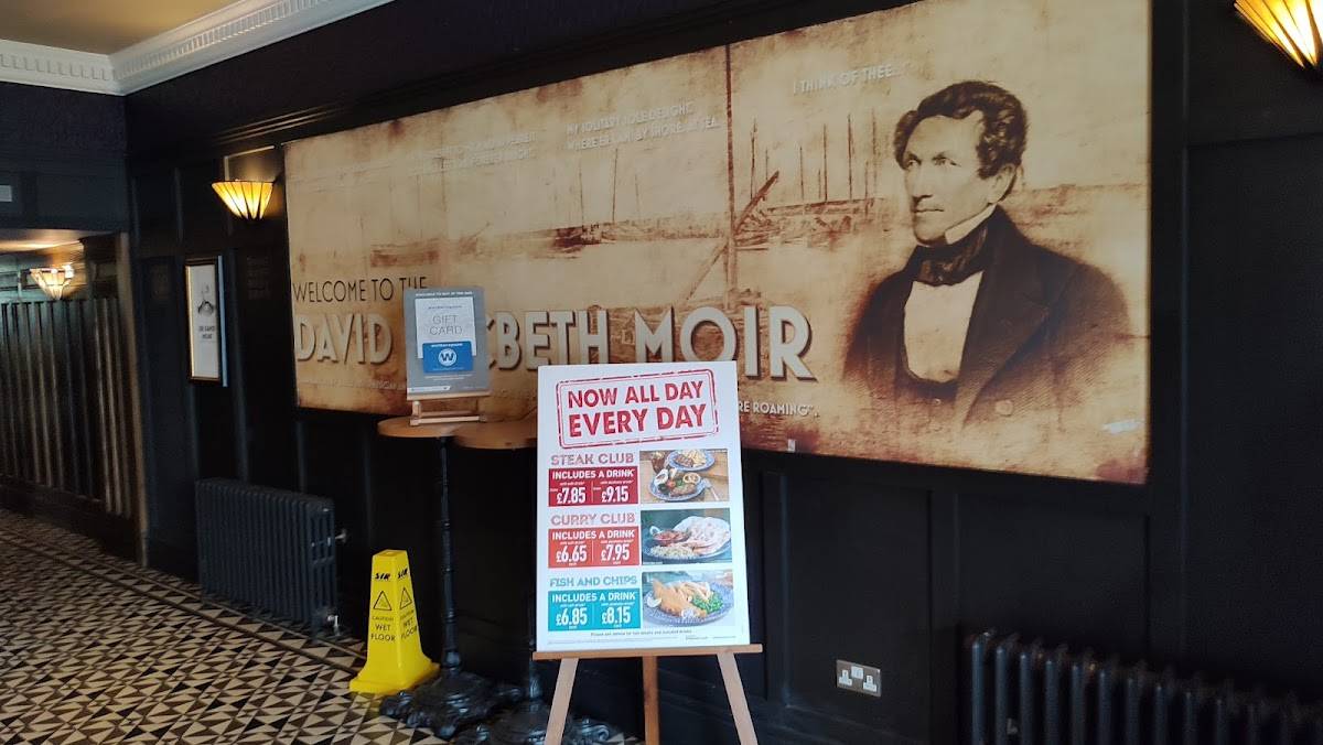 Menu at The David MacBeth Moir - JD Wetherspoon pub & bar, Musselburgh