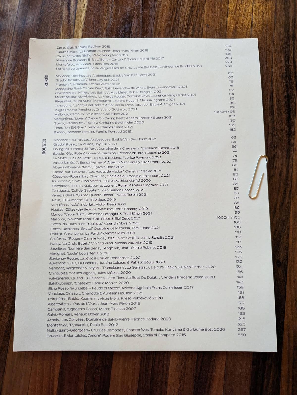 Menu at Vin Mon Lapin pub & bar, Montréal