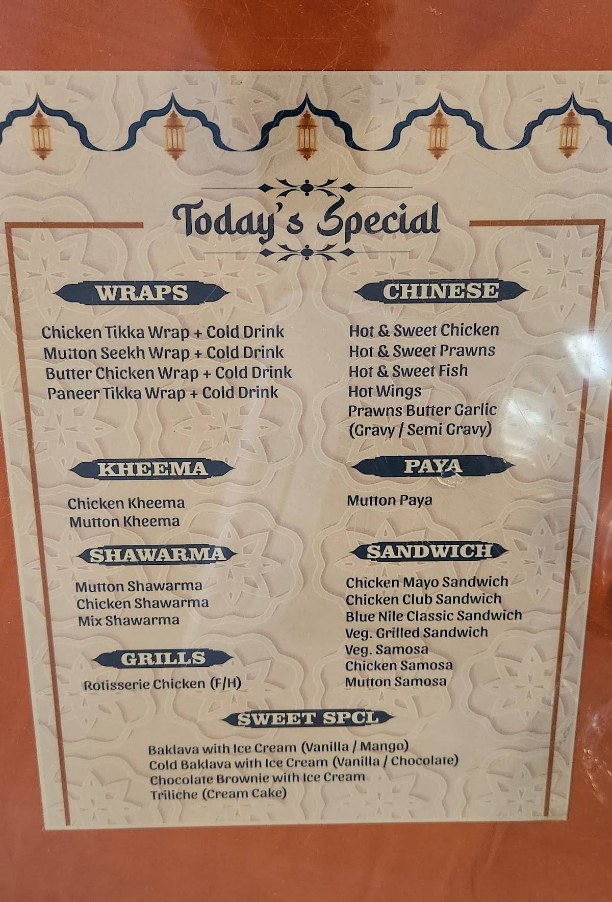 Menu at Blue Nile Restaurant, Pune, 102