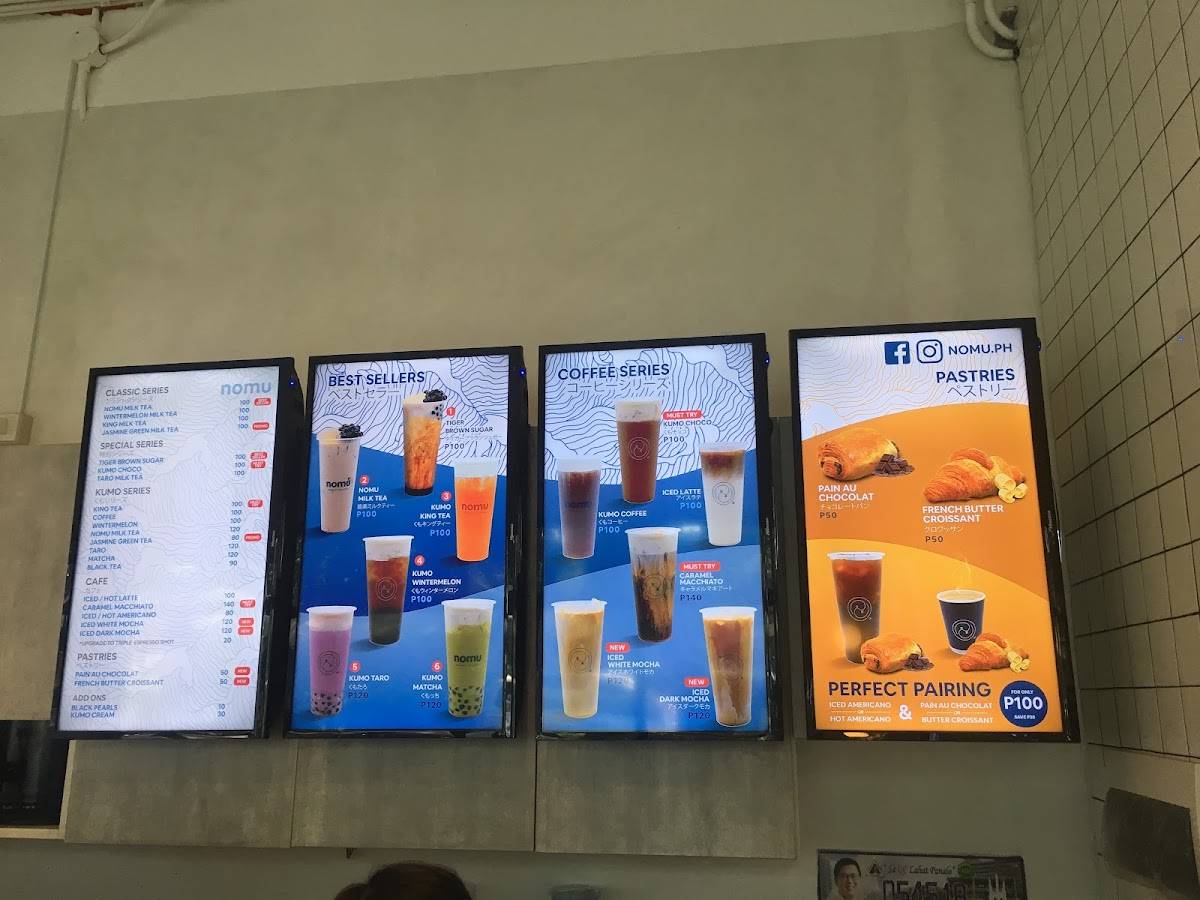 Menu at Nomu Cafe UPD, Quezon City, Balagtas St