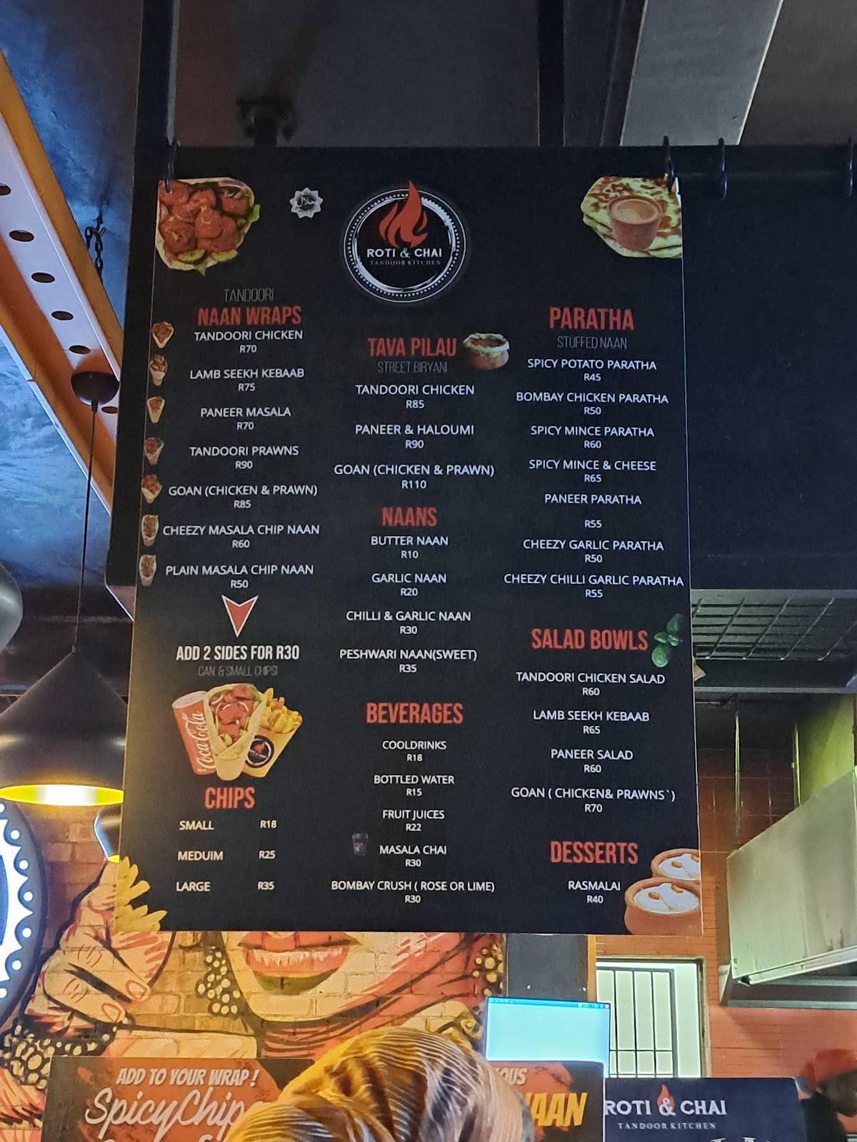 Menu at ROTI & CHAI FLORIDA RD restaurant, Durban, Shop 5 Florida Exchange