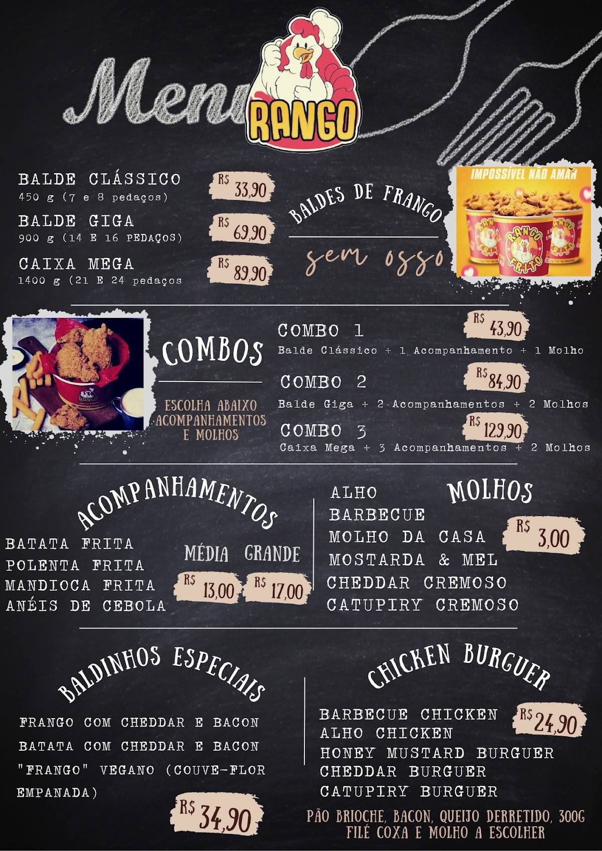 Menu em Rango - O FRANGO FRITO restaurante, Salto, Shopping Galeria ...