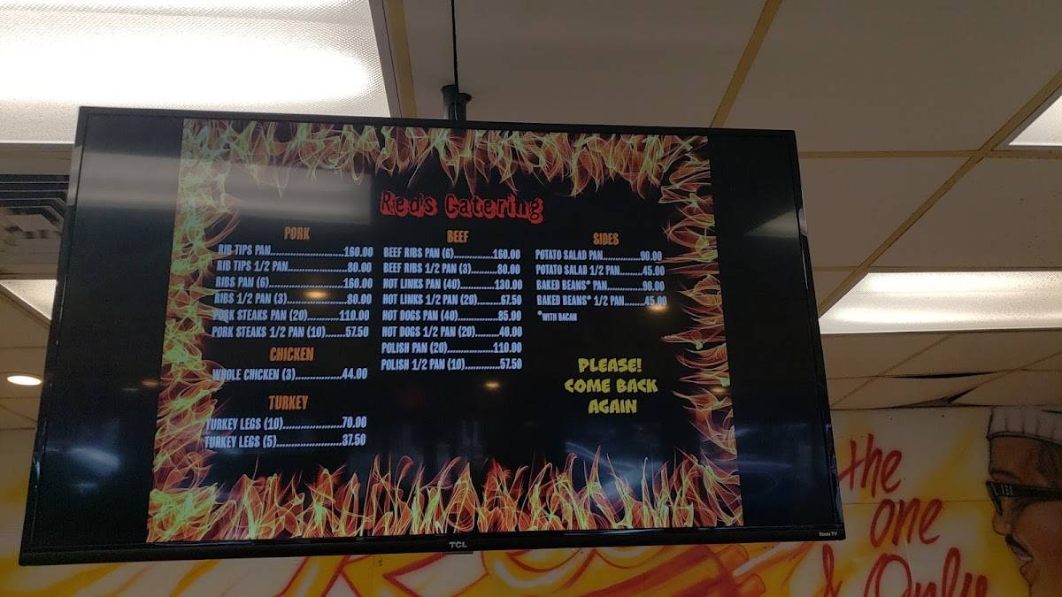 Menu at Red's The One And Only BBQ, Ferguson