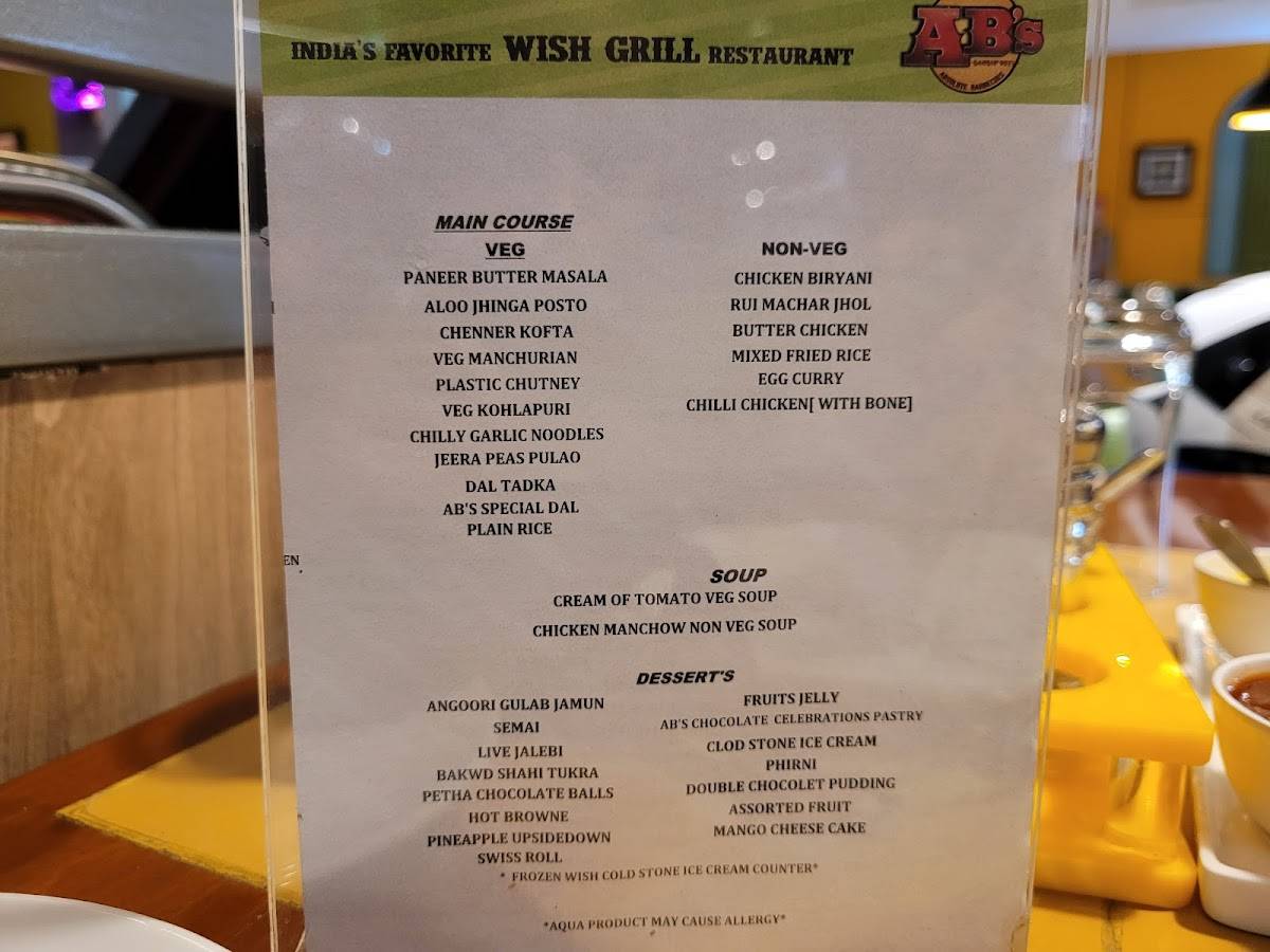 Menu at AB's - Absolute Barbecues Avani Mall, Kolkata, Howrah