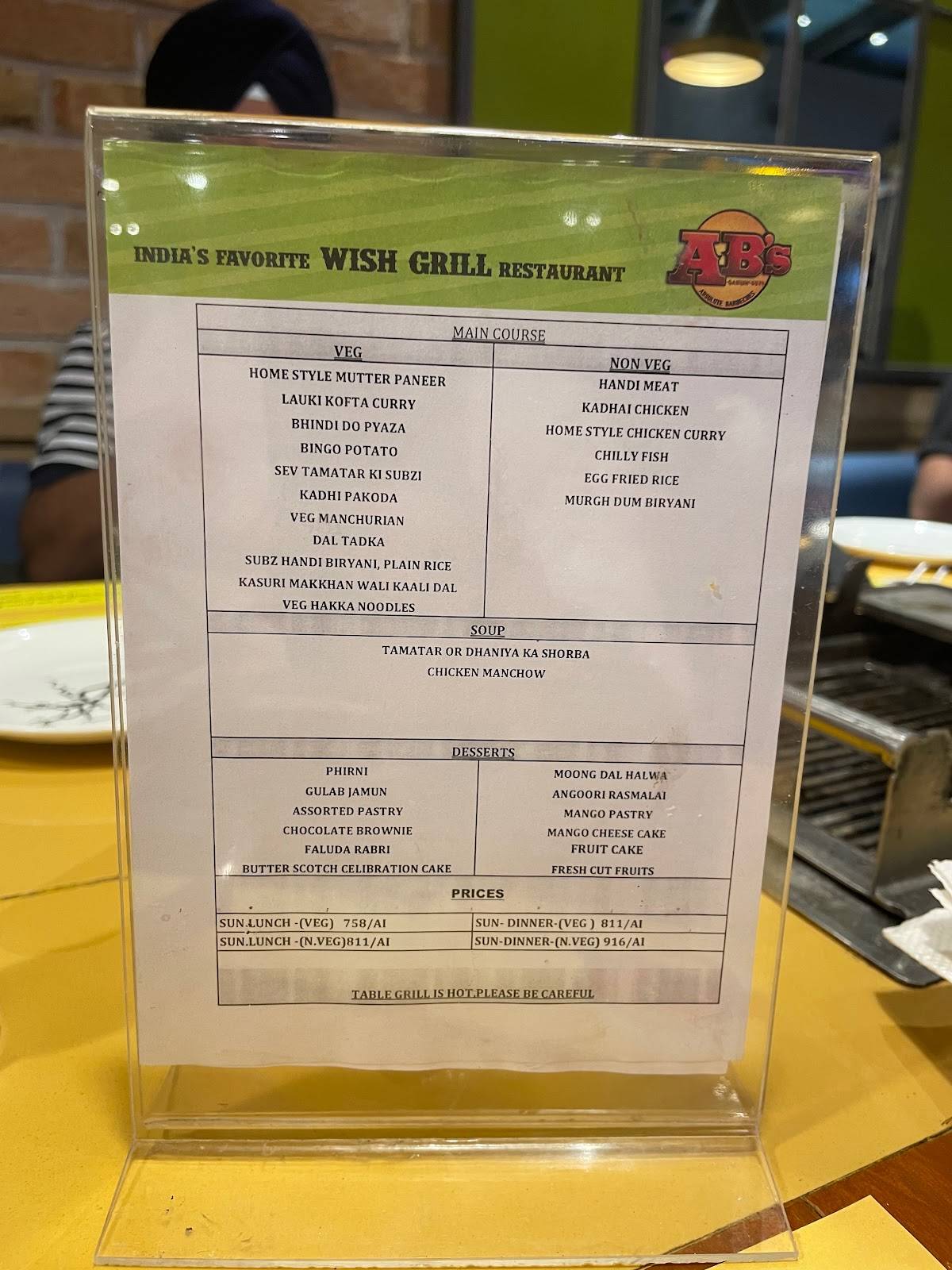 Menu at AB's - Absolute Barbecues Chandigarh, Chandigarh