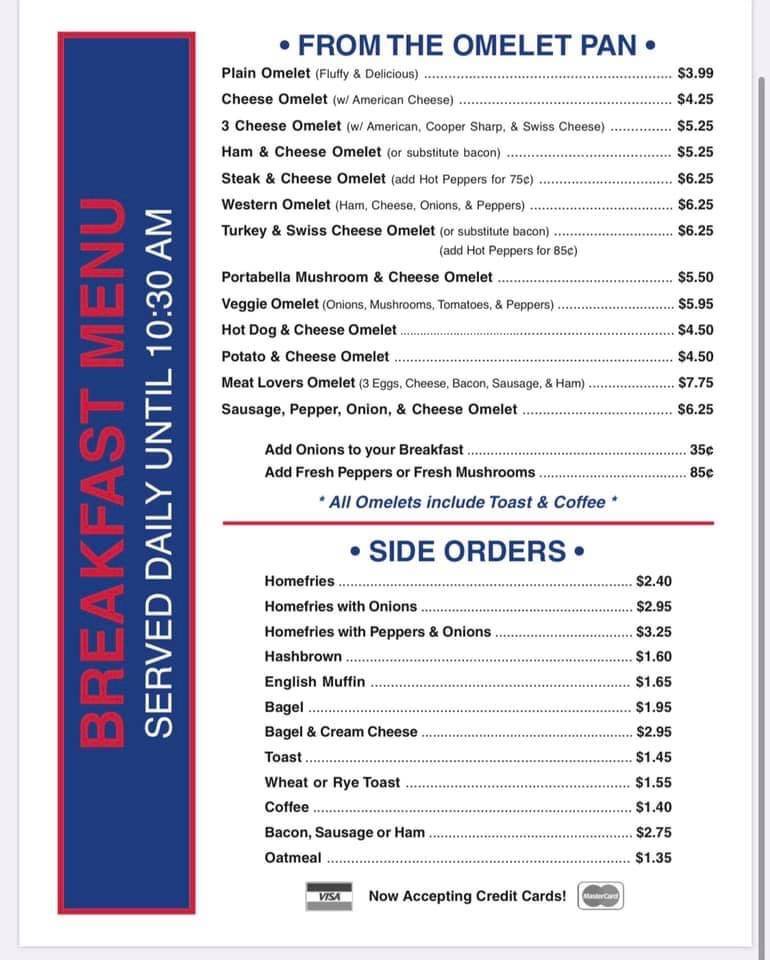 Menu at Abe's Hot Dogs restaurant, Wilkes-Barre, 210 Barney St
