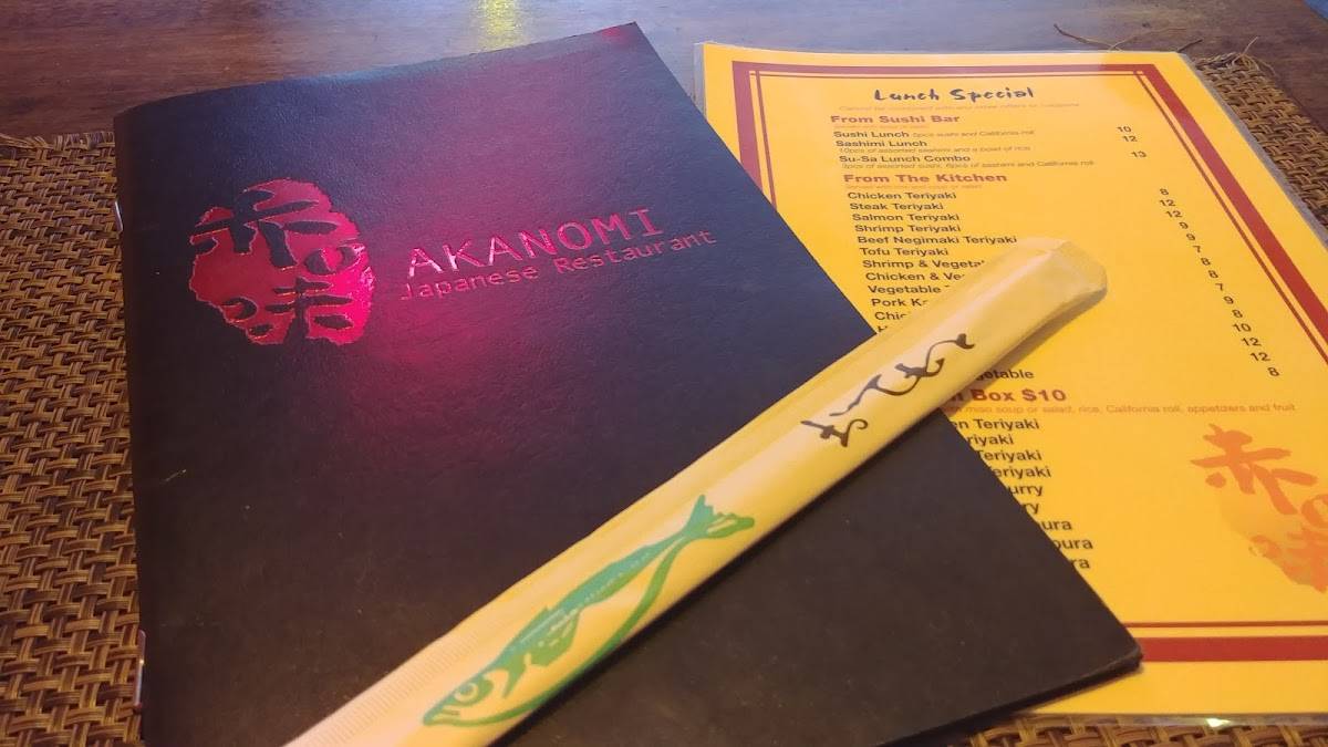 Menu at Akanomi restaurant, Guilderland Center, Western Ave