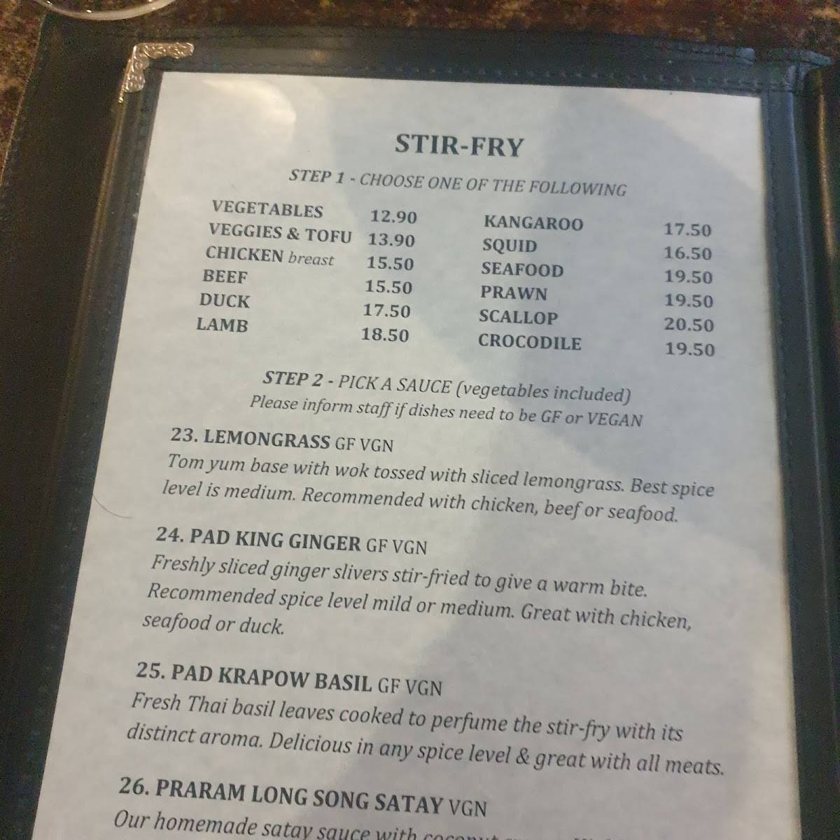 Menu at Asian Central Gawler restaurant, Gawler