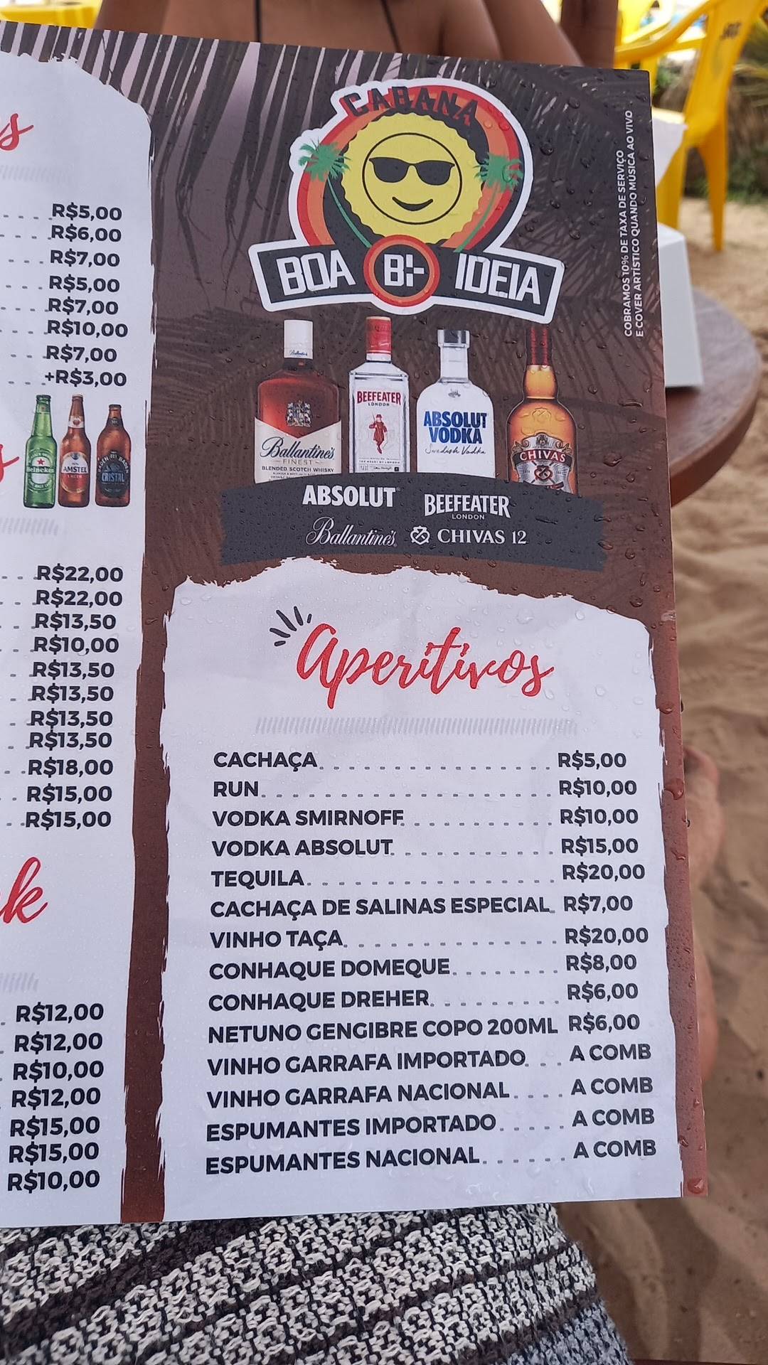 Menu at Cabana Boa Bi Ideia restaurant, Porto Seguro