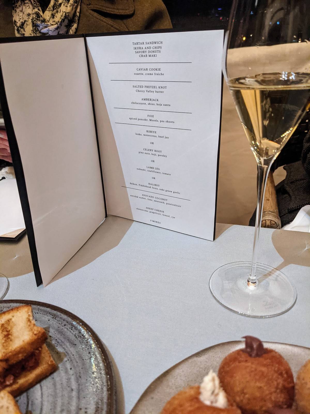 Menu at Canlis restaurant, Seattle