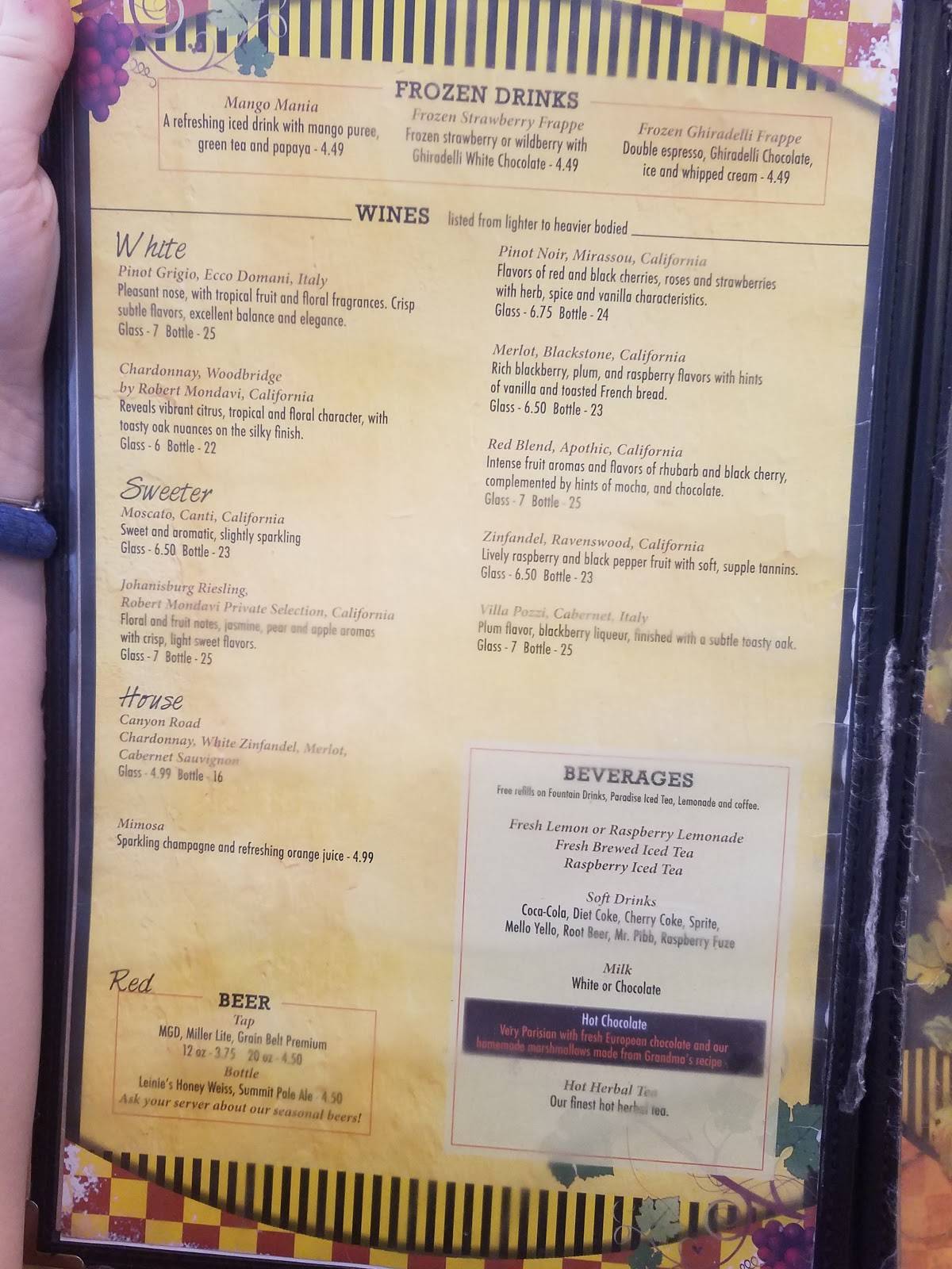 Menu at Carol's restaurant, Blaine, Aberdeen St NE