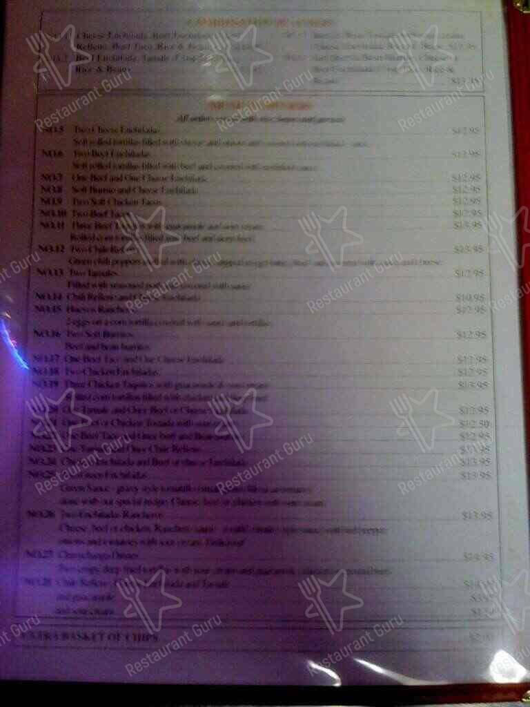 Menu at Chepo's Mexican Restaurant - Eagle River, Anchorage