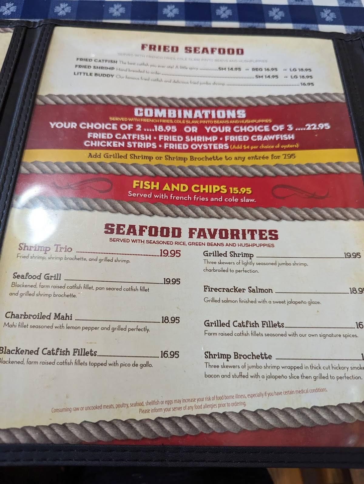 Menu at Clear Springs Restaurant, Midland