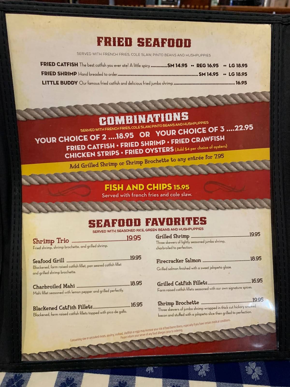 Menu at Clear Springs Restaurant, Midland