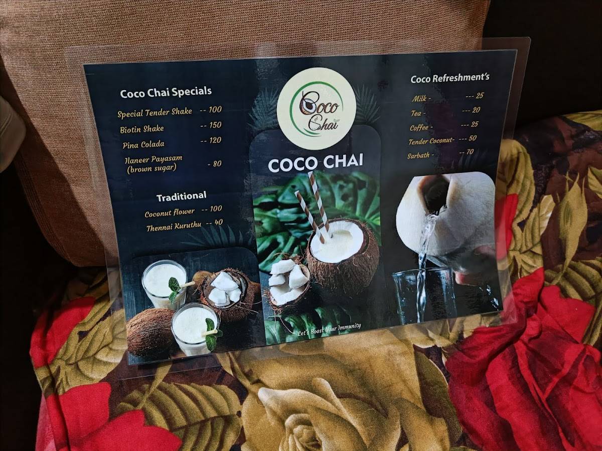 Menu at Coco Chai, Chennai, Food Town