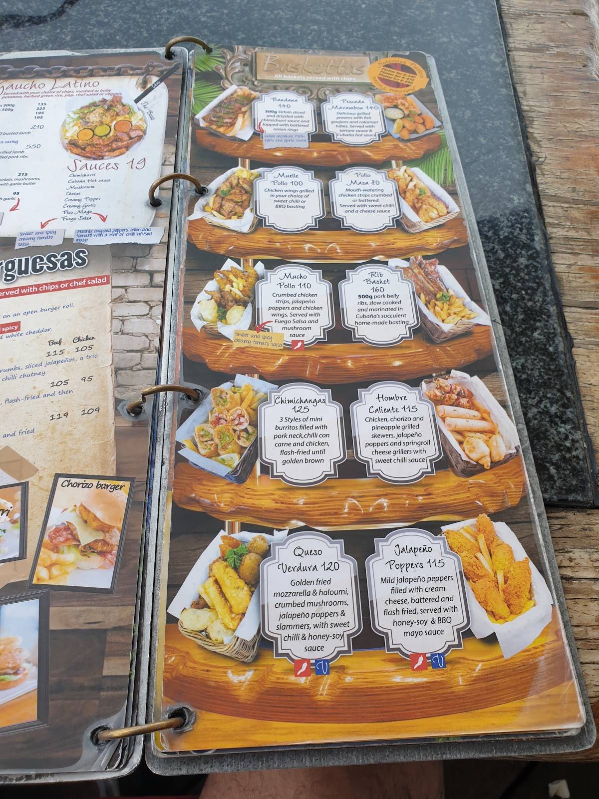 Menu at Cubaña Gqeberha restaurant, Port Elizabeth, 49 Beach Rd