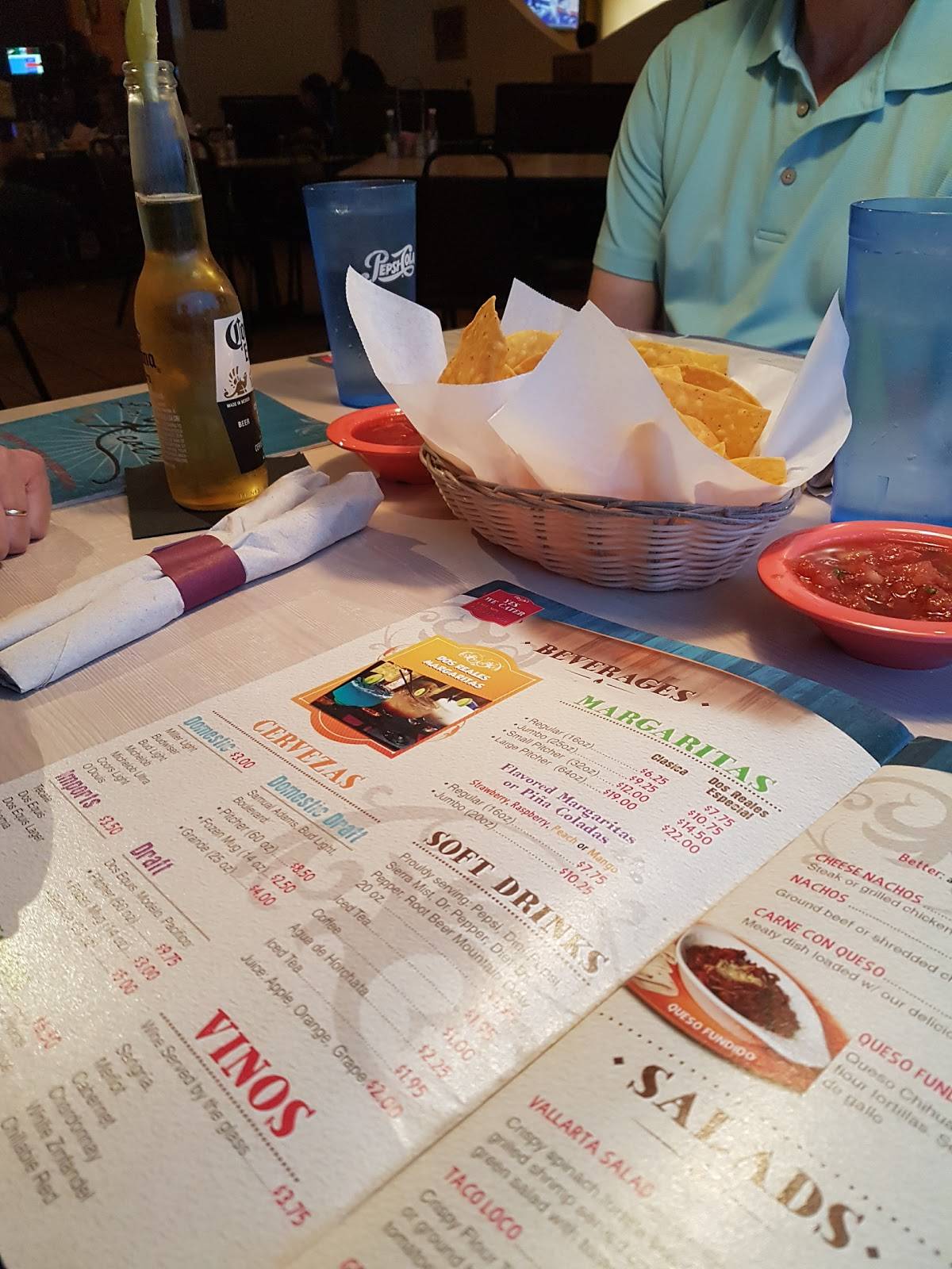 Menu at Dos Reales Mexican Restaurant, Overland Park