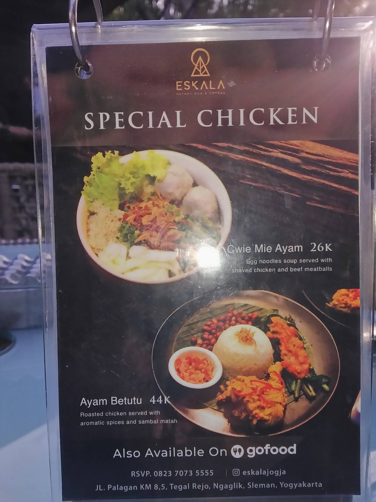 Menu at ESKALA Eatery Bar & Coffee, Minomartani