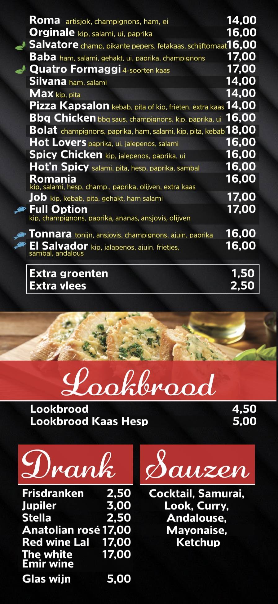Menu at Euro2Loenhout, Wuustwezel