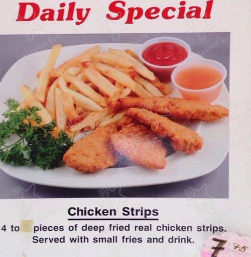 Menu at Eva's Chip Wagon restaurant, Ottawa