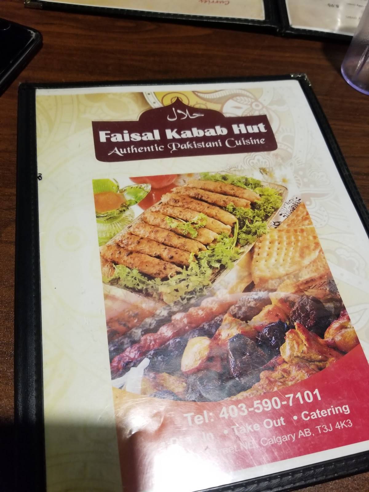 Menu at Faisal Kabab Hut restaurant, Calgary