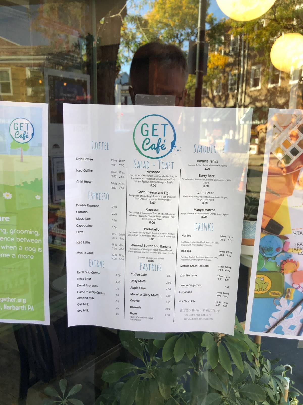 Menu at GET Café restaurant, Narberth
