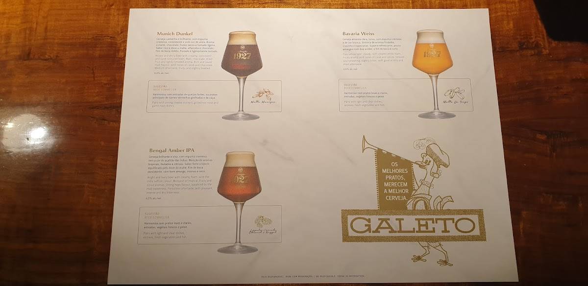 Menu em Galeto restaurante, Lisboa