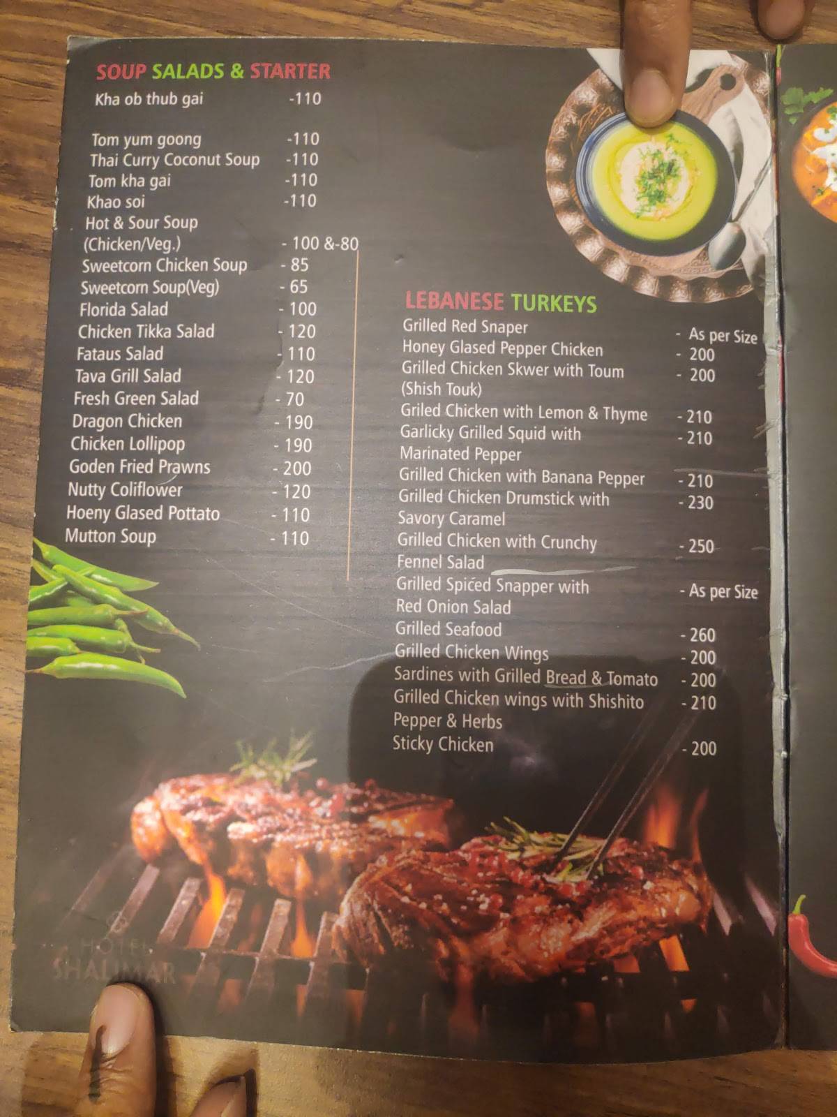 Menu at Hotel Shalimar Veg&Non Veg, India